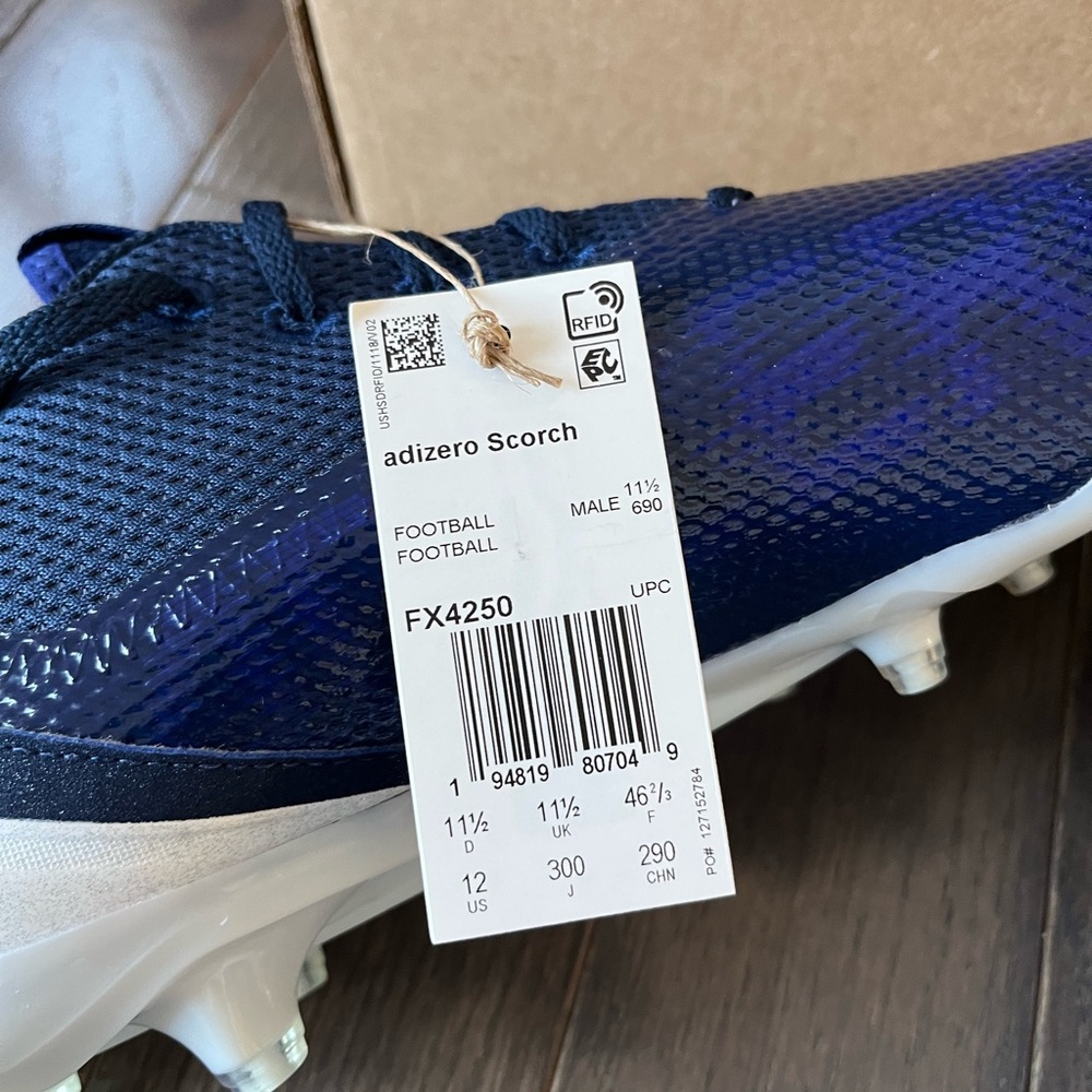 Adidas Adizero Scorch Navy Blue White Football Cleats… - Gem